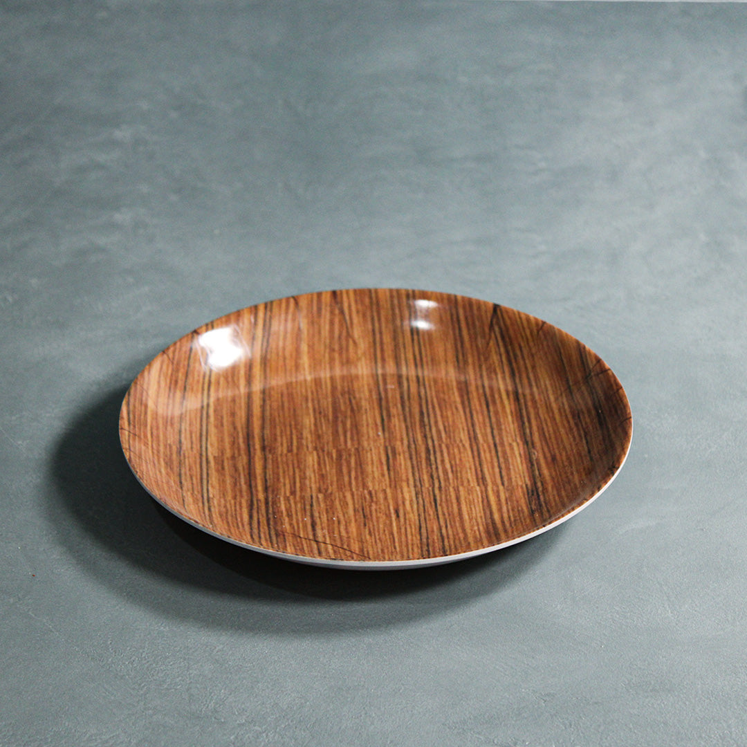 Small Round Plate (Dark Wood) – Five Star Melamine