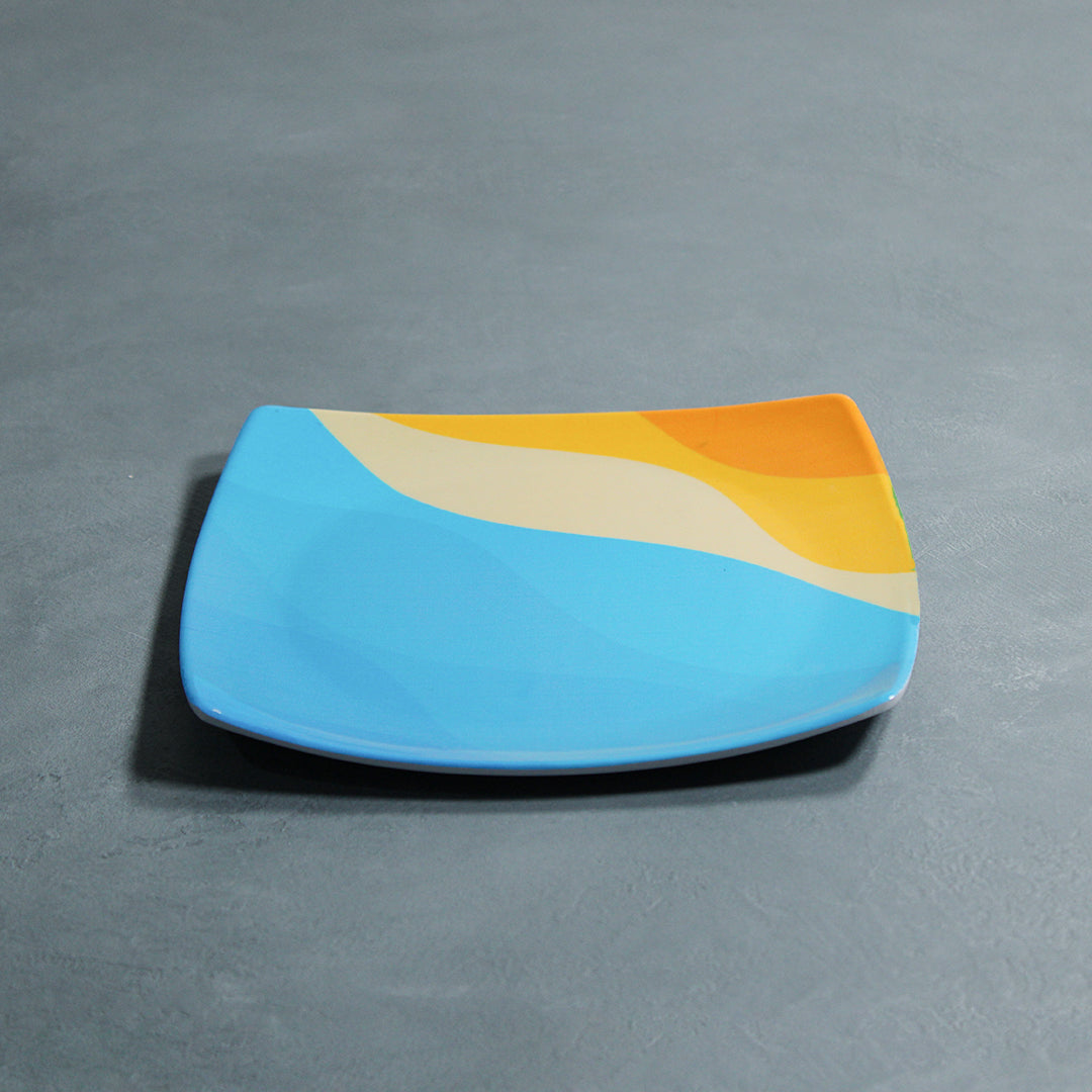 Small Square Plate (Coastal Wave) – Five Star Melamine