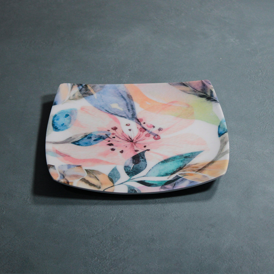 Small Square Plate (Watercolor Bloom) – Five Star Melamine